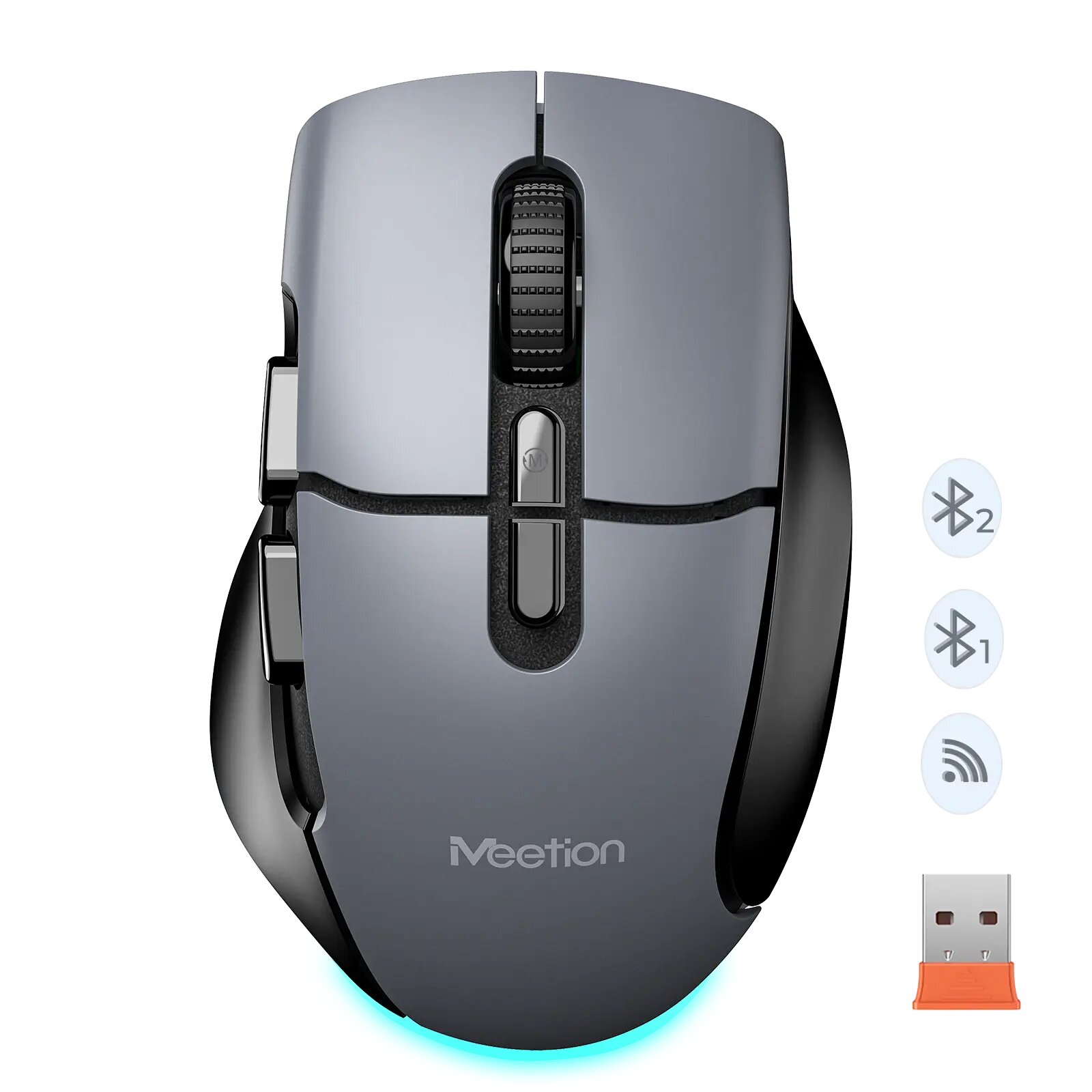 Мышь Meetion , беспроводная, эргономичная, бесшумная, Bluetooth 2.4 G, подсветка, 105гр
