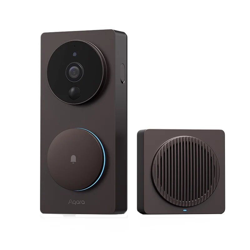 Умная видеодомофон Aqara Smart Video Doorbell G4 WiFi 1080P HD пикселей Визуальный дверной звонок Умный дом Удаленное управление Электронный кошачий глаз Для приложения Homekit Серый