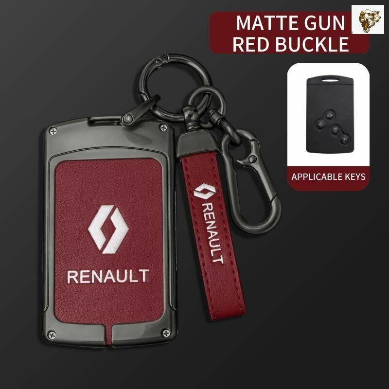 Брелок-чехол для ключей Renault из цинкового сплава и кожи — защитный для Duster Captur Clio Logan Megane Scenic