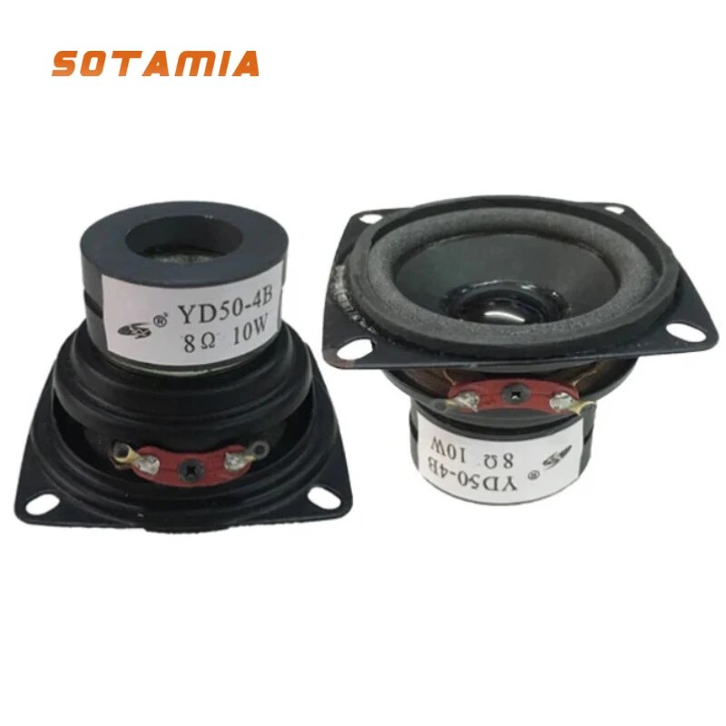 SOTAMIA 2 шт. 2-дюймовые портативные аудиоколонки 4/8 Ом 10 Вт, миниатюрные полнодиапазонные громкоговорители для DIY, мультимедийные музыкальные колонки для домашнего кинотеатра