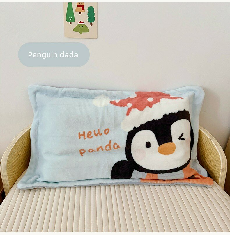 48x74см детальная наволочка Penguin Dada A-класс молочный вельвет одиночная упаковка