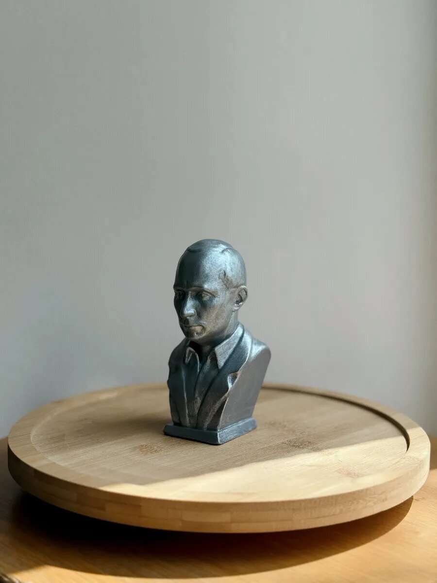 Статуэтка Бюст Путина, 12 см, из гипса, ручная работа, в цвете — фото 1