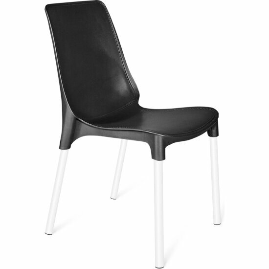 Стул Sheffilton SHT ST75/S424 черный/белый муар