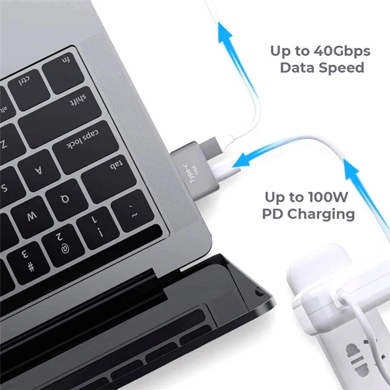 Двойной адаптер Type-C USB-C Thunderbolt 3 — фото 1