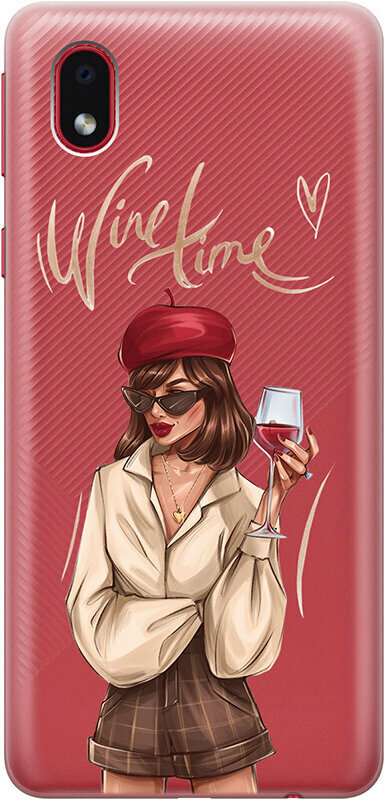 Чехол - накладка Transparent для Samsung Galaxy A01 Core с 3D принтом "Wine Time"