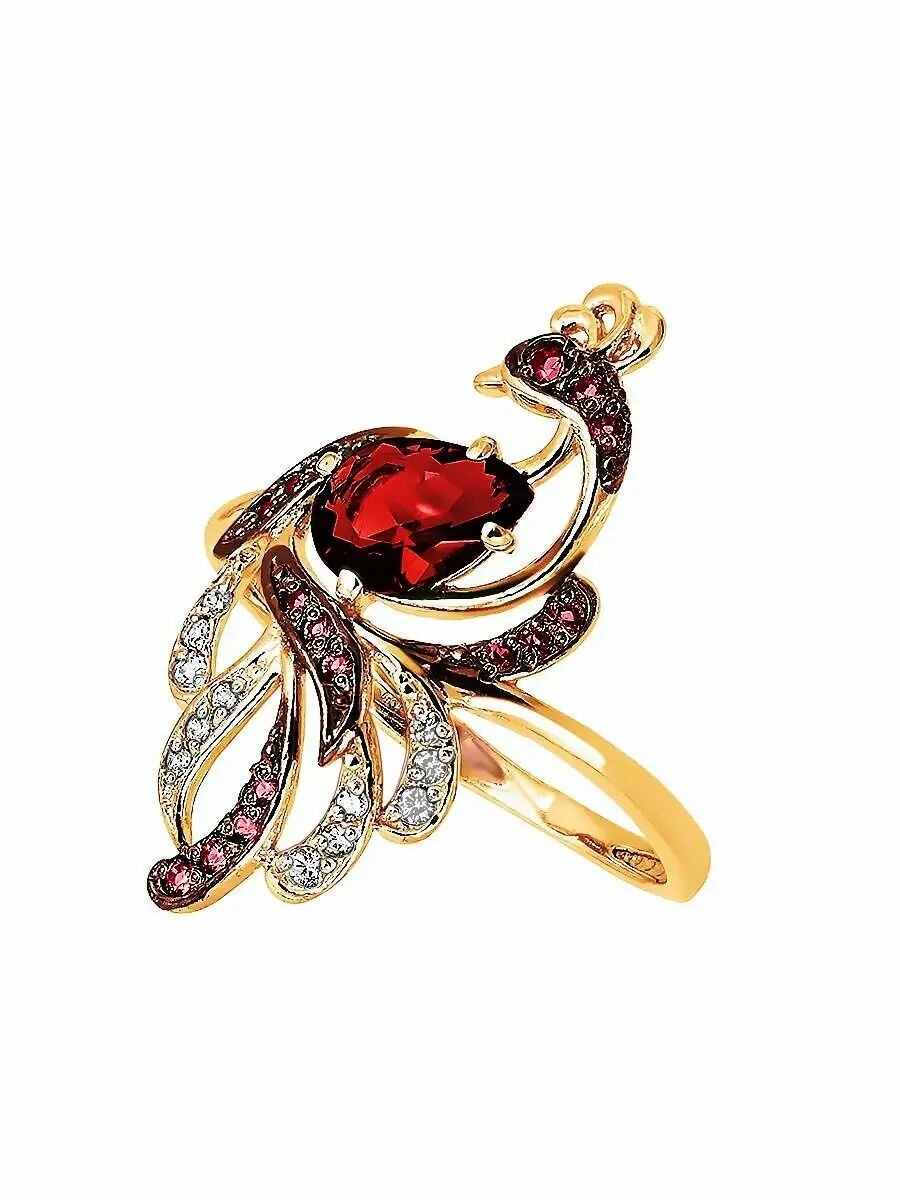 Кольцо ZLATBERRY, серебро, 925 проба, кварц синтетический, рубин синтетический