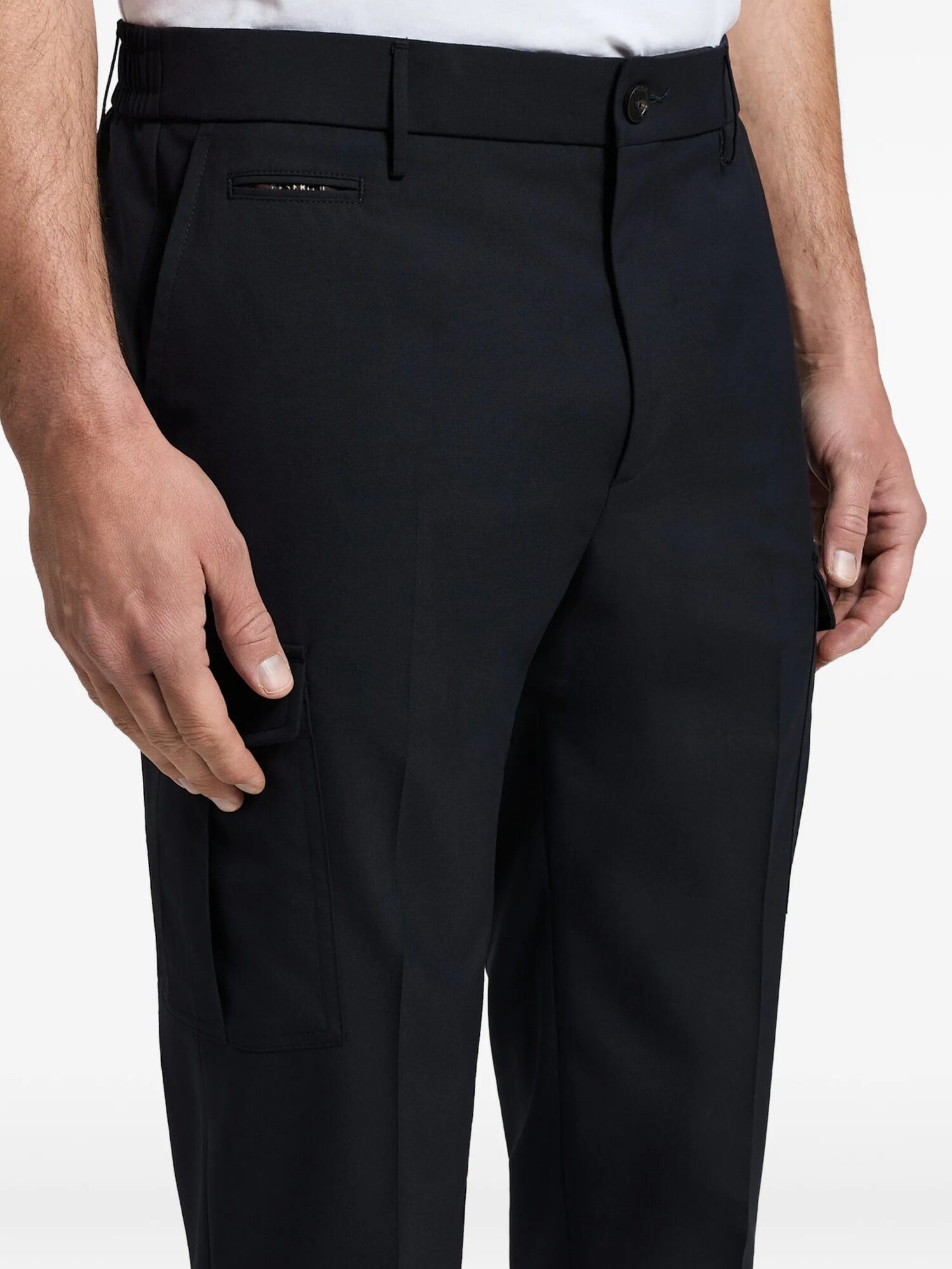 Брюки PESERICO Pressed-crease cargo pants, размер 54, blue — фото 1