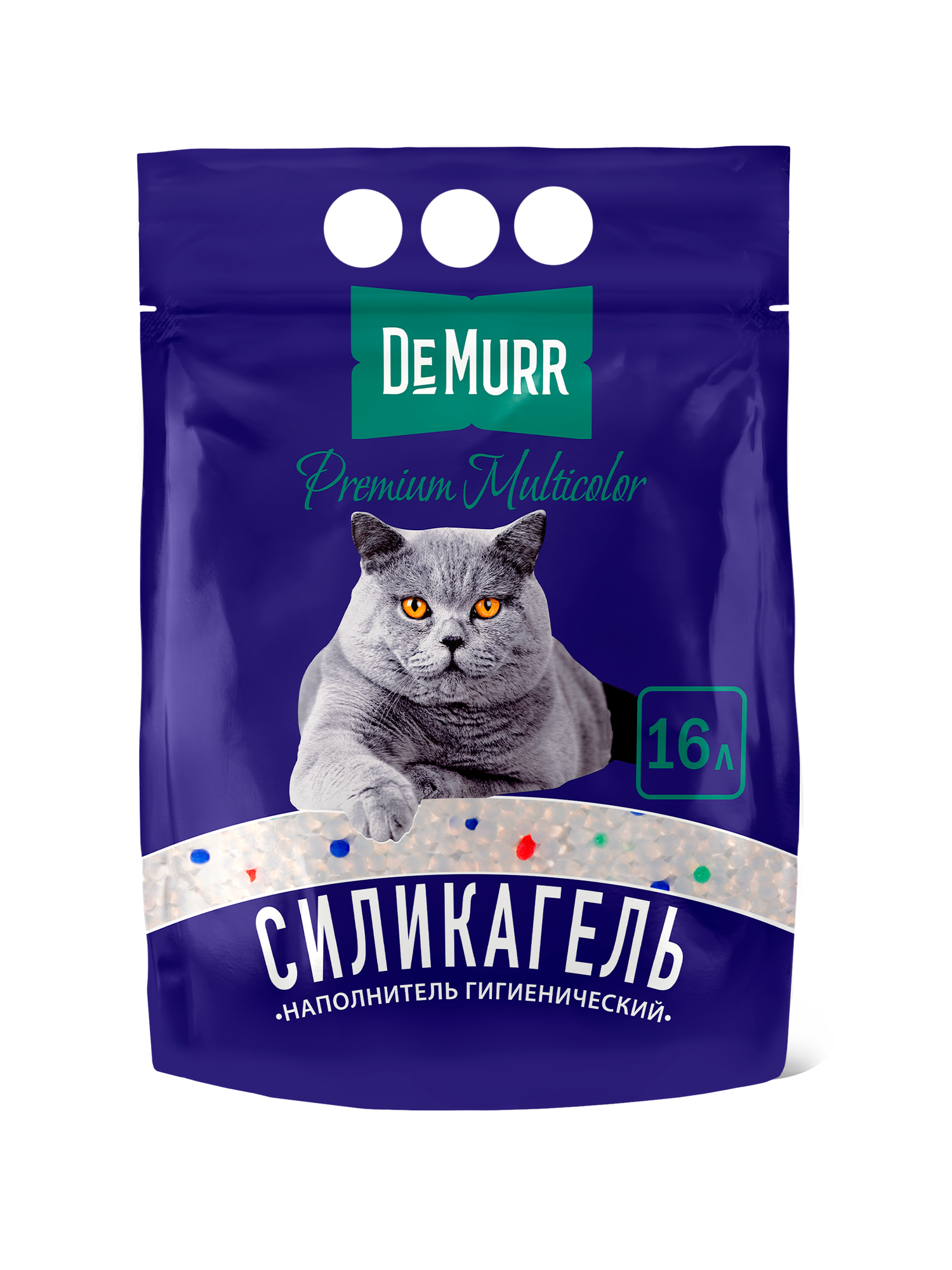 Наполнитель для кошачьего туалета, DeMurr premium, силикагелевый, гипоаллергенный, 16 л
