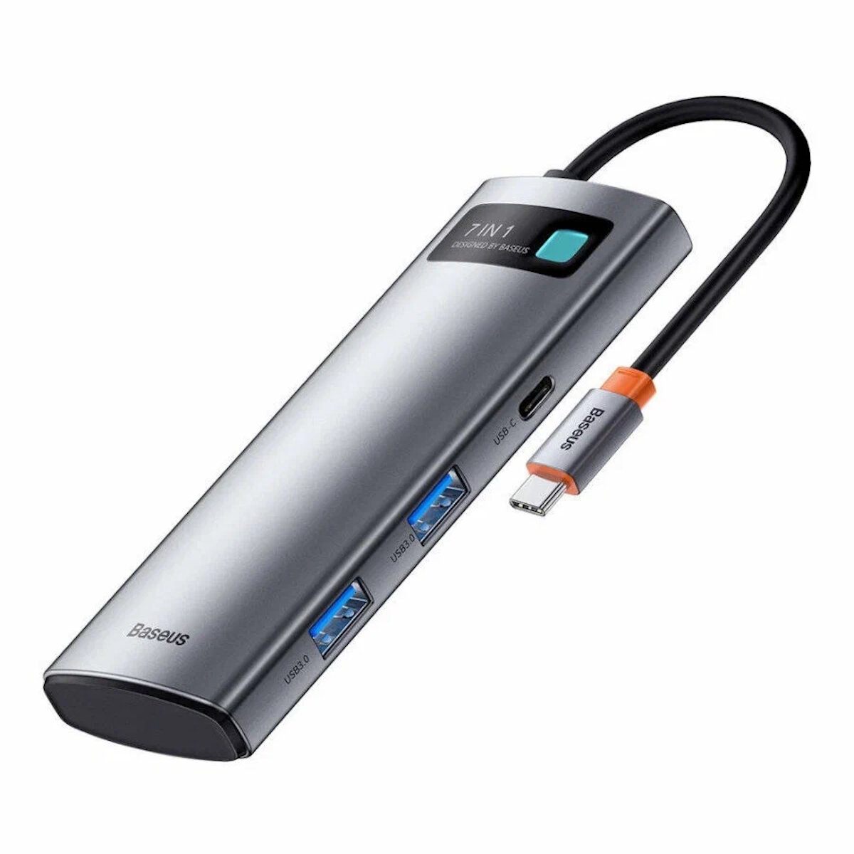 USB-концентратор, хаб Baseus Metal Gleam Series 7-in-1 Multifunctional Type-C HUB Adapter Gray (WKWG020113)