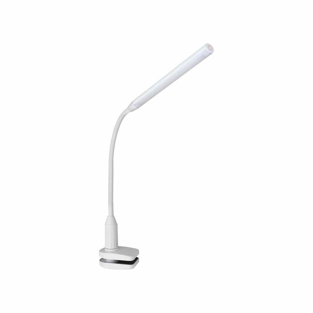 Camelion KD-793 C01 белый LEDСвет-к настол,6 Вт, зажим-струбцина,230В, сенс. вкл-е,4 ур. ярк,4000К 12490