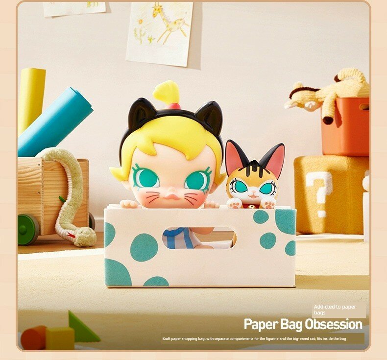 Коллекционная фигурка Miaow Fun Blind Box Baby Molly Pocket Friends Vinyl POPMART Bubble Mart, открытая коробка,