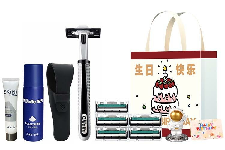 Бритвенный станок вращающийся мужской Gillette Mighty Manual, Gillette Blade Five-Blade Head Birthday Set