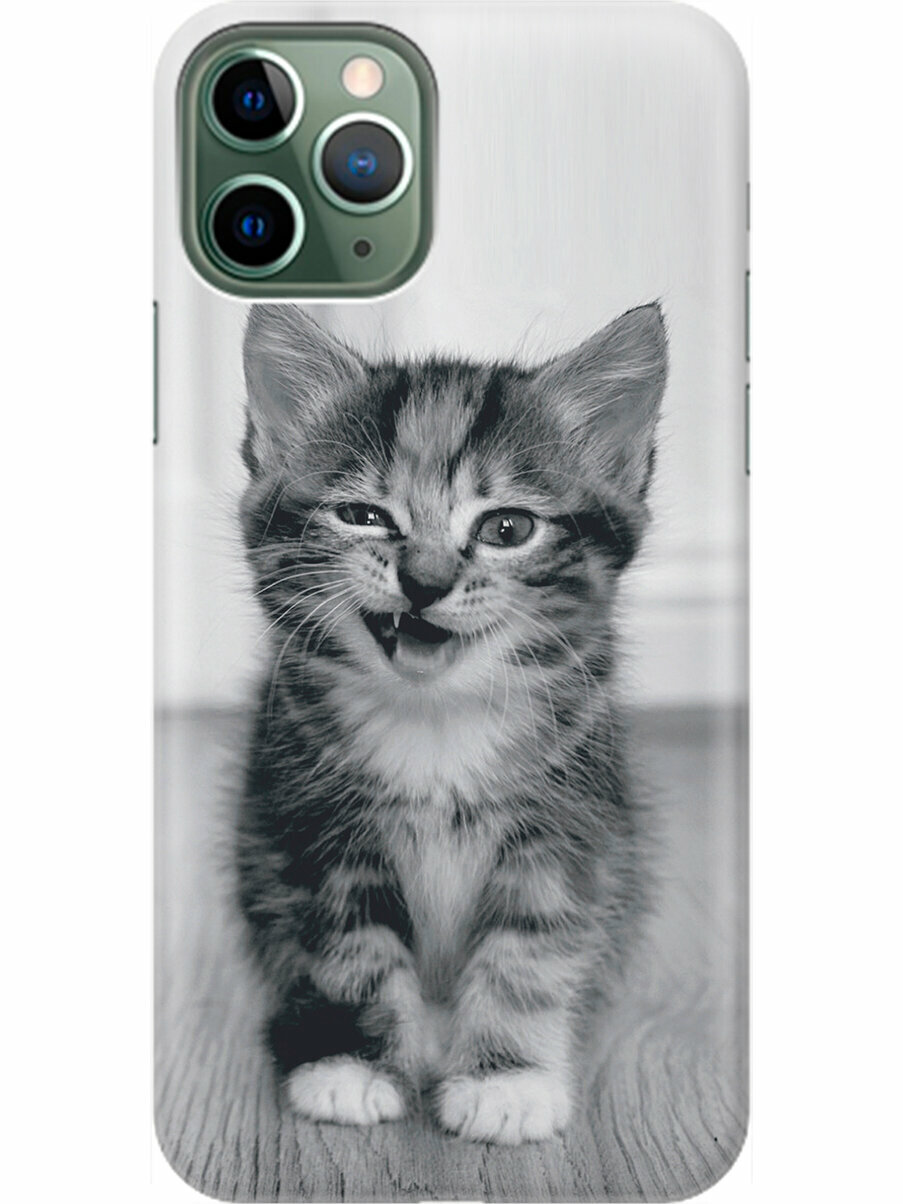 Силиконовый чехол на Apple iPhone 11 Pro / Эпл Айфон 11 Про с рисунком "Котенок с ухмылкой"