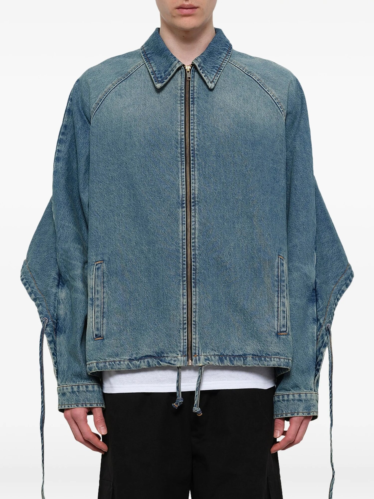 Куртка EGONLAB Zip-up denim jacket, размер 48, blue — фото 1