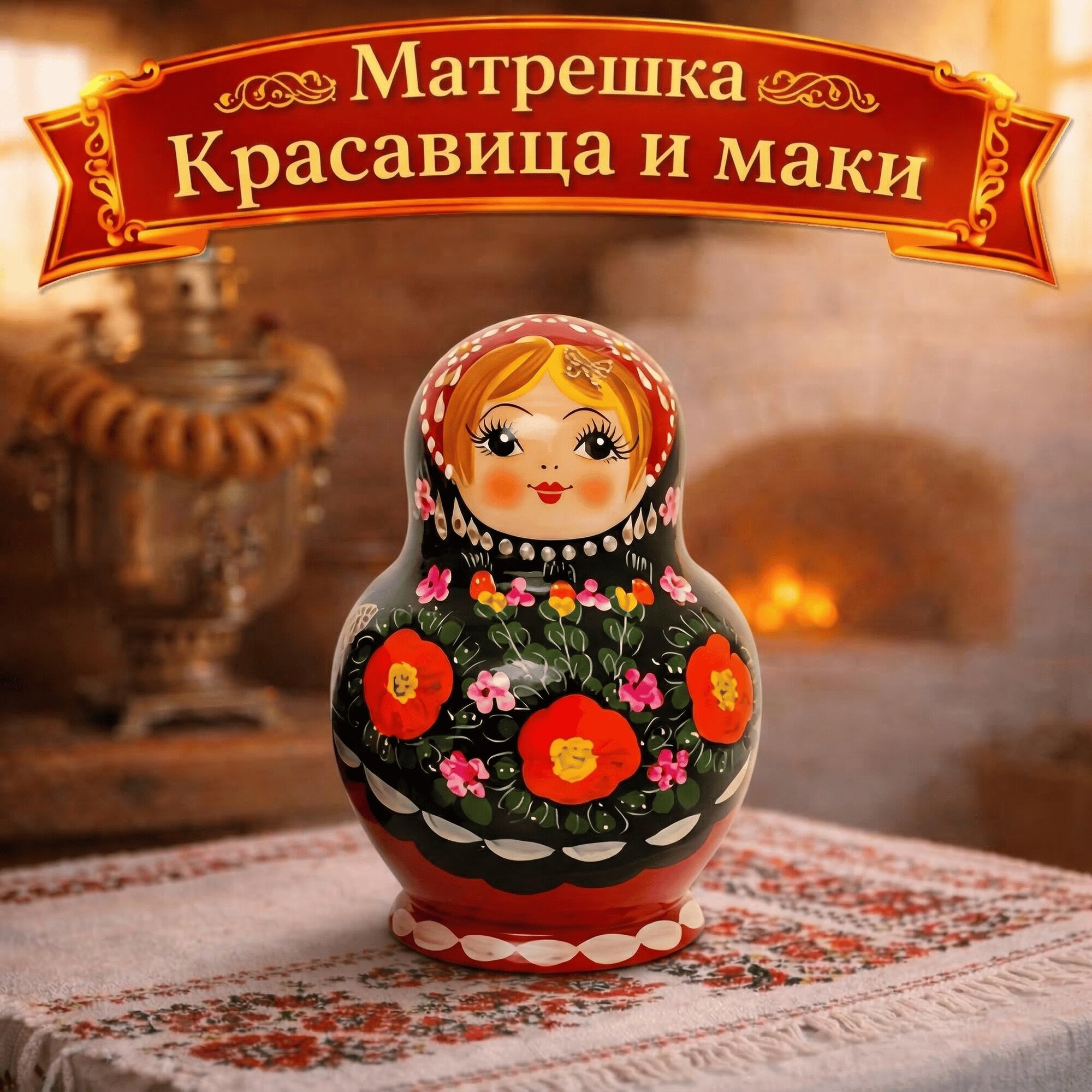 Матрешка Красавица и маки