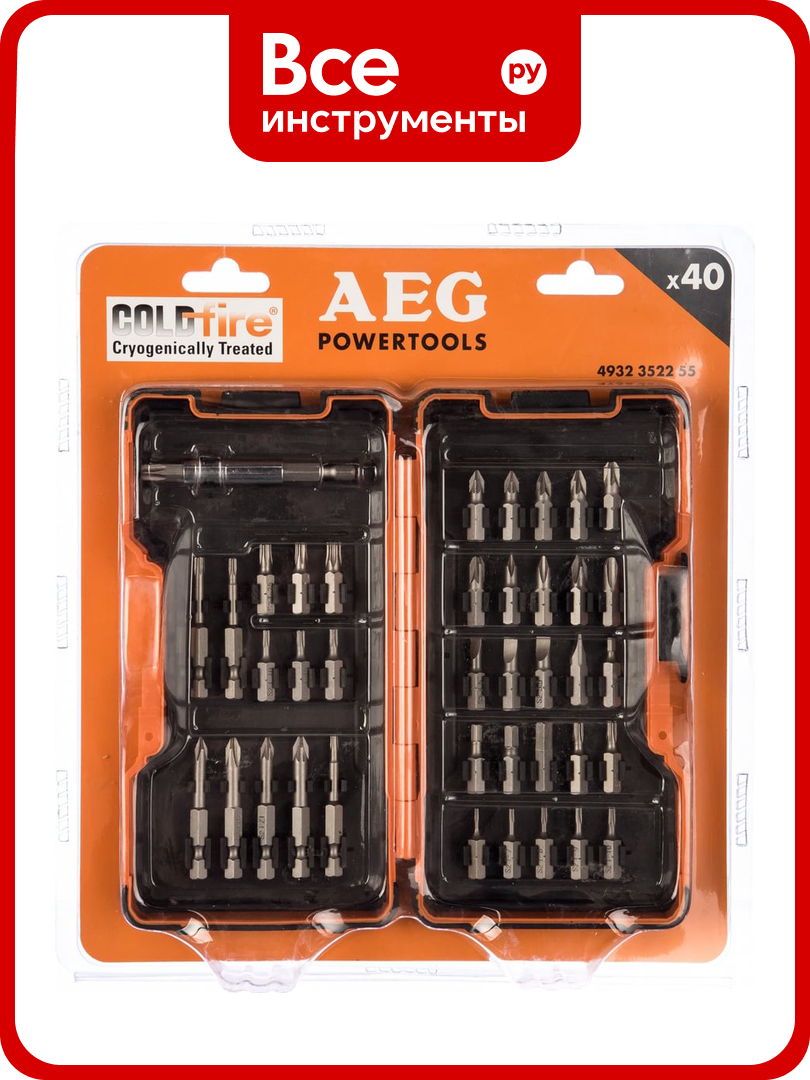 Набор насадок с магнитным держателем (40 предметов) AEG 4932352255 с шестигранным хвостовиком