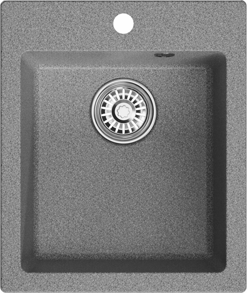 Мойка кухонная Mixline ML-GM14 мраморная, 42x50, прямоугольная, мойка для кухни, серая, матовая