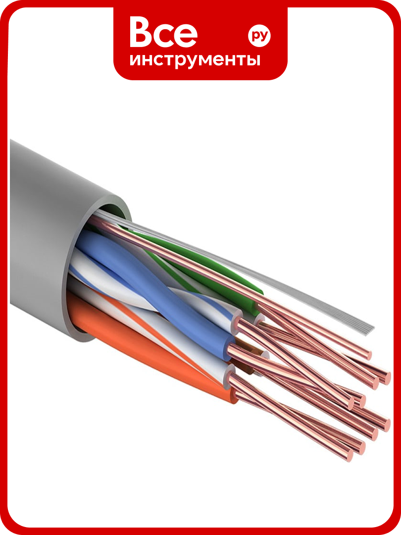 Кабель PROconnect витая пара LIGHT UTP 4PR 24AWG, CCA, CAT5e, PVC серый, бухта 305 м 01-0043-2, медь, для создания