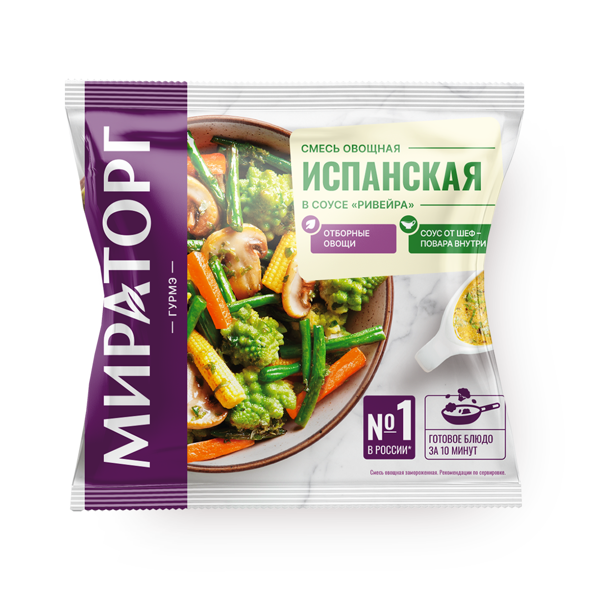 Смесь Мираторг "Ривьера", замороженная, овощи с грибами, в соусе, 400 г