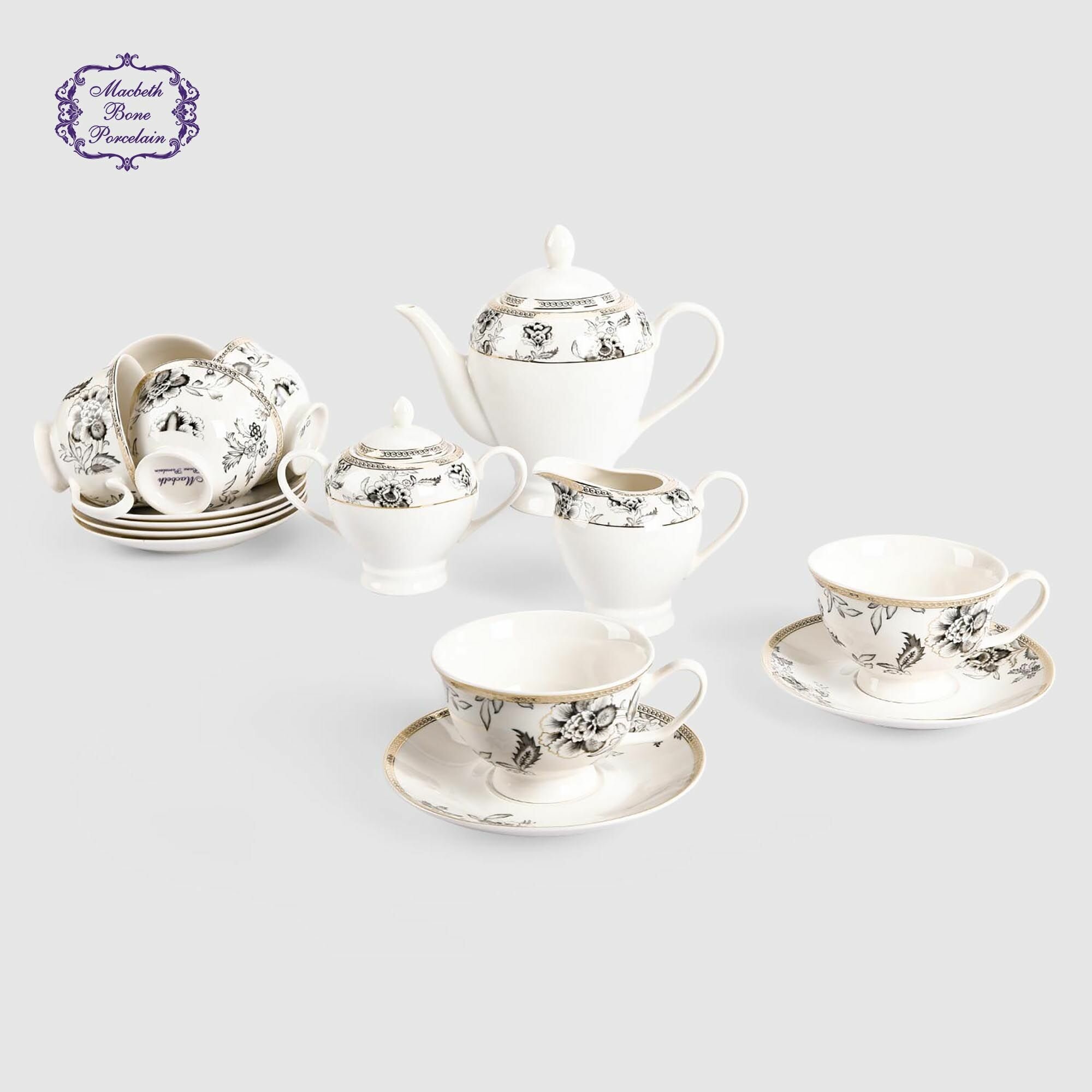 Чайный сервиз на 6 персон Macbeth bone porcelain Cute 15 предметов