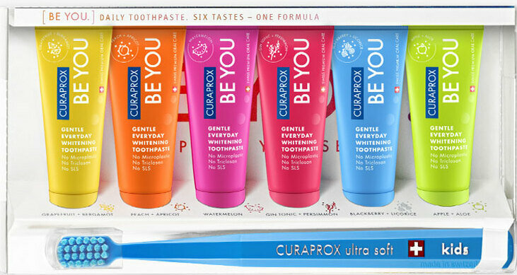 CURAPROX Be You набор 6 вкусов + зубная щетка Curaprox Kids 5500 Be You Mix Set Kids 5500 50g