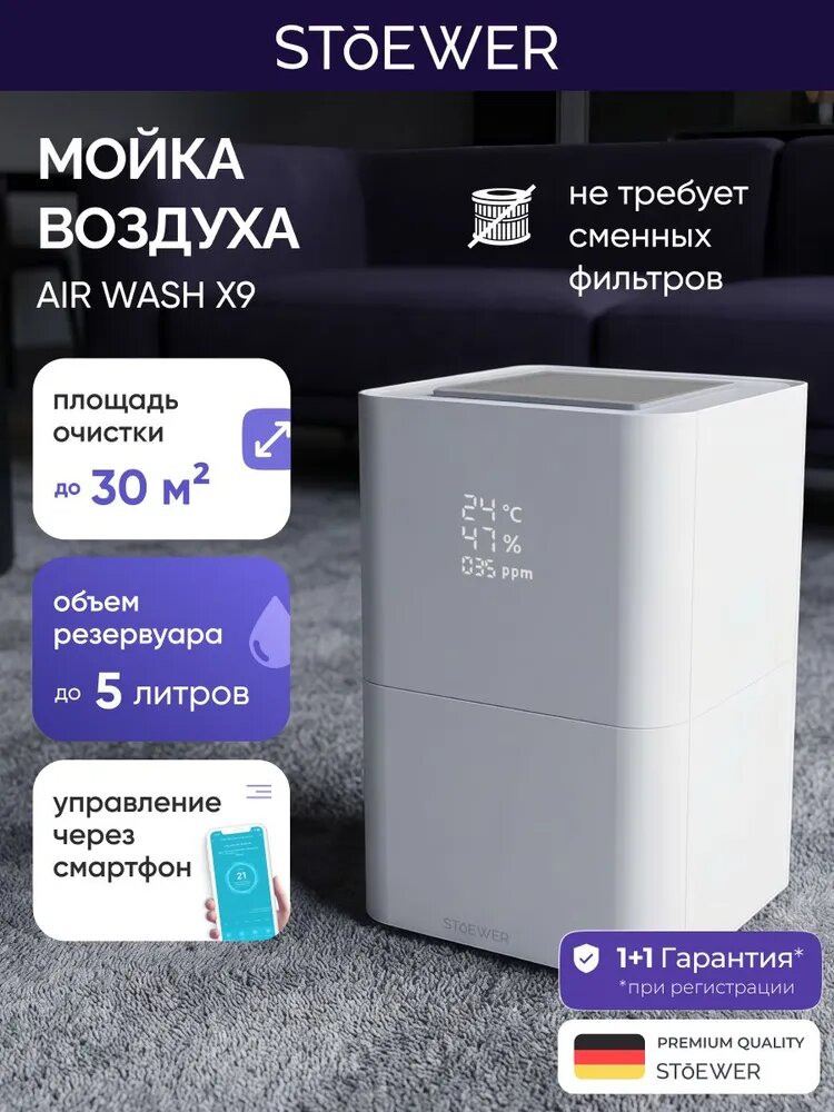 Климатический комплекс для дома Stoewer Штоер Air Wash X12 очиститель воздуха