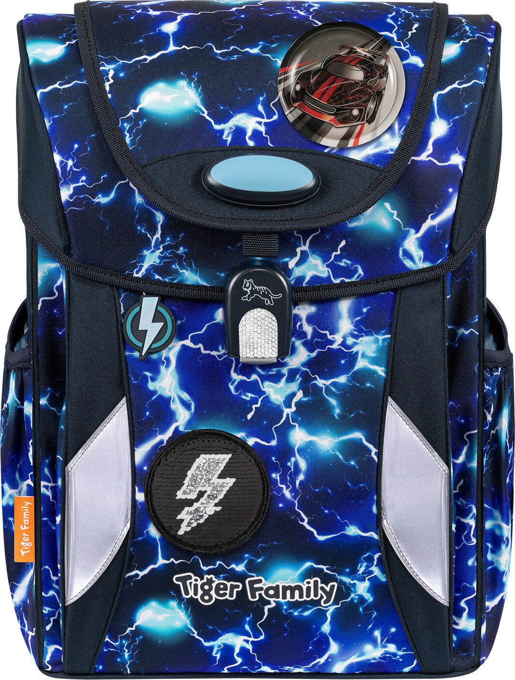 Ранец TIGER JOY LIGHTNING STRIKE, 20 л, ткань, на защелках, для мальчиков, 38 x 30 x 20 см