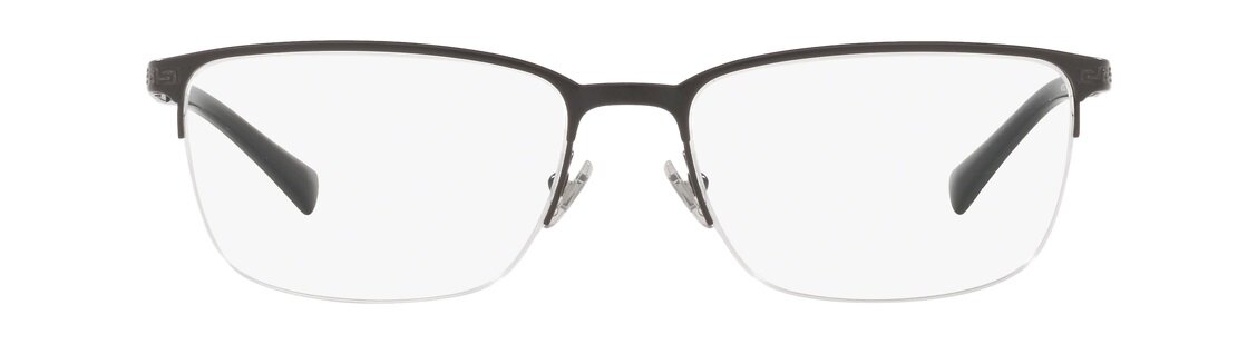 Оправа Versace Mod.1263 1009, металл, прямоугольная, полуободковая, чёрная, салфетка и футляр — фото 1