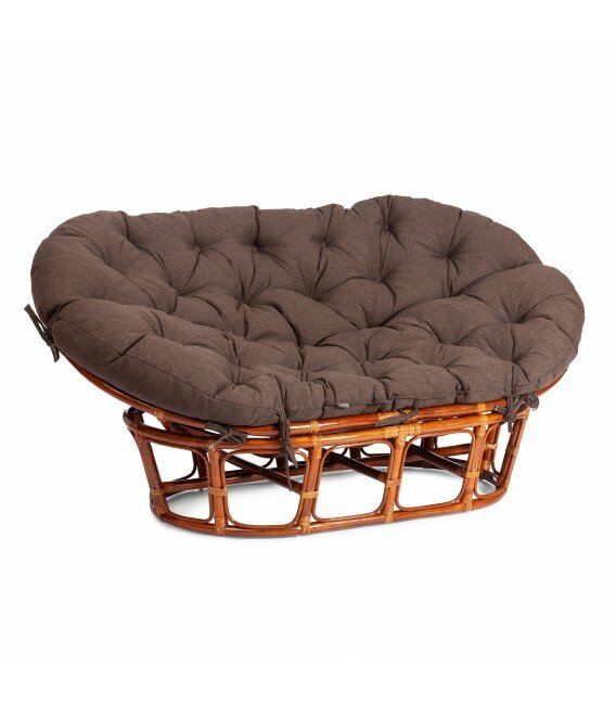 Диван MAMASAN/мамасан 23/02 W /с подушкой/ подушка 182х119 см, 169х102х80 см, Cognac (коньяк), ткань, коричневый, 3М7-147