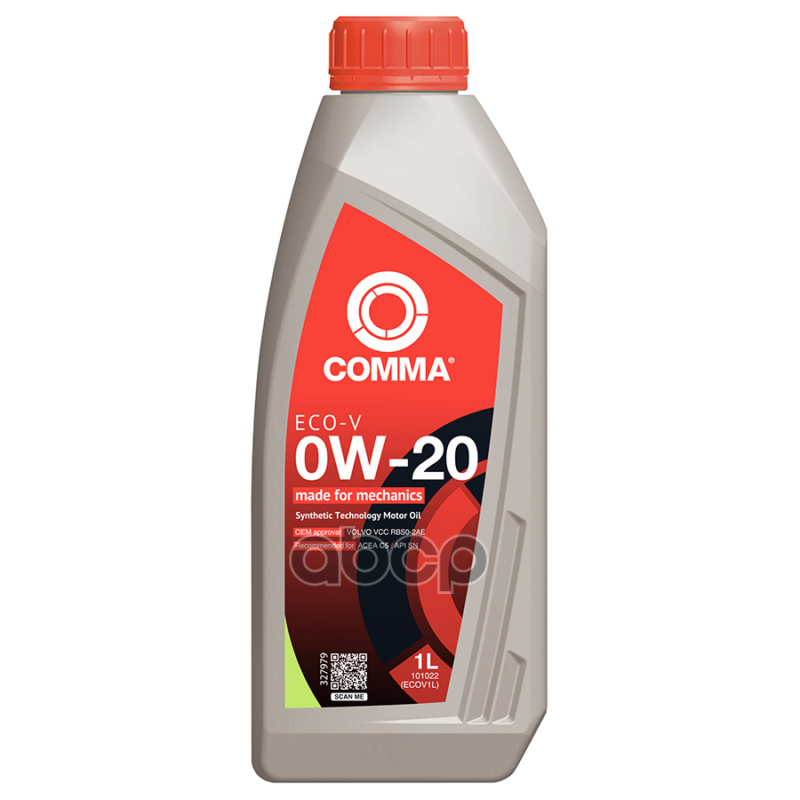 COMMA Масло моторное синтетическое COMMA Eco-V 0W-20, 1л, ACEA A1/B1