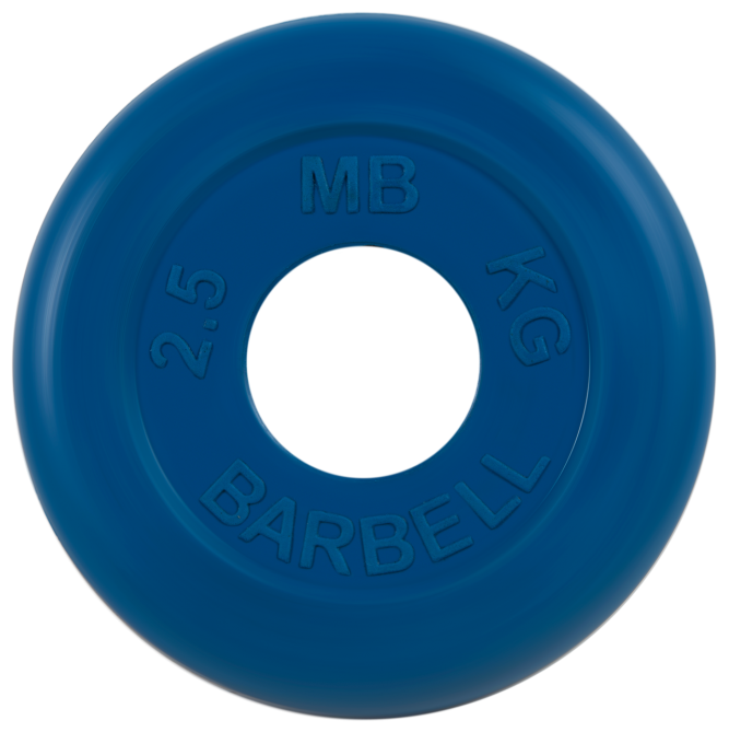 Диск обрезиненный MB Barbell Диск олимпийский d 51 мм цветной 2,5 кг (синий)