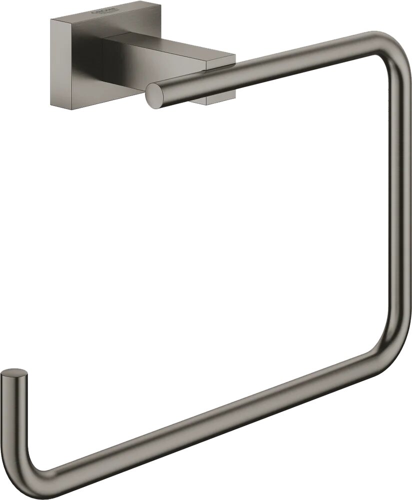 Держатель для полотенец Grohe Essentials Cube 40510AL1 кольцо, вороненая сталь, матовый, латунный, держатель для полотенец в ванную, прямоугольный