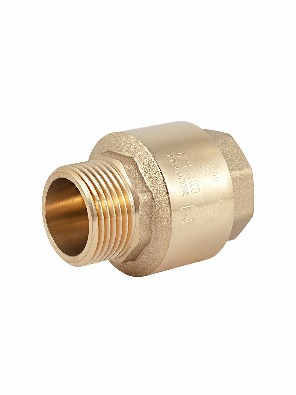 Клапан обратный для насоса ProFactor, 1", с латунным штоком, золотой цвет