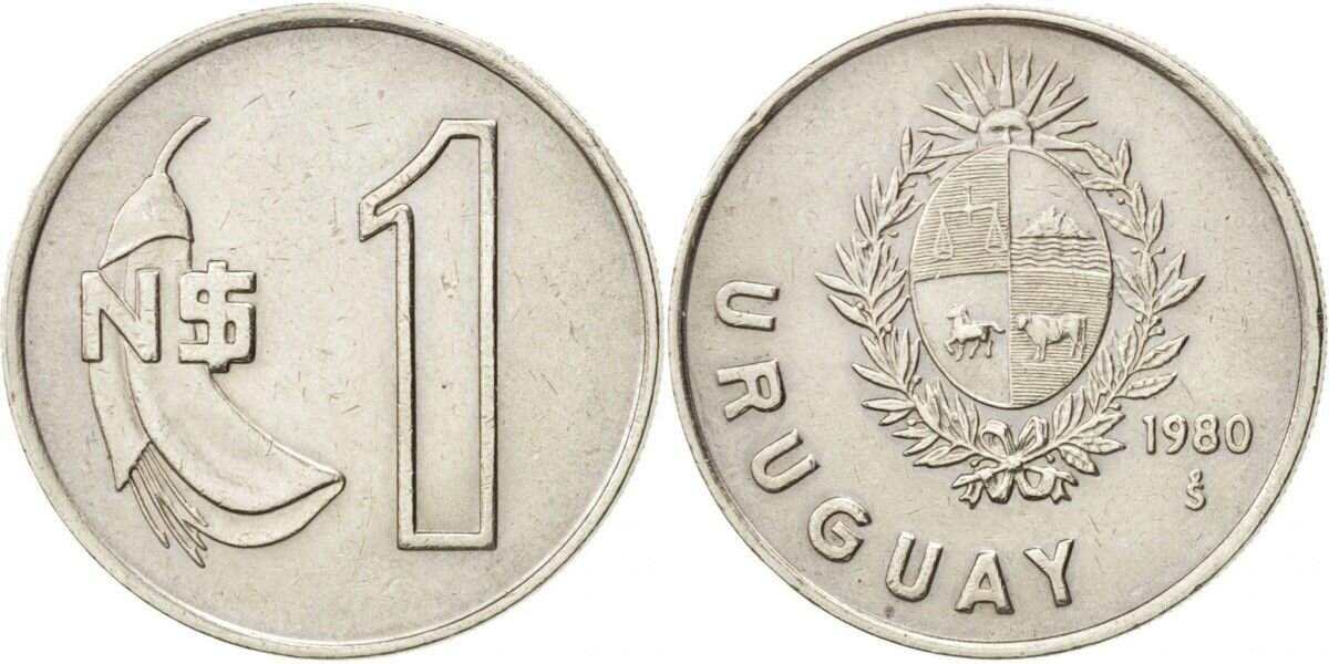 Уругвай 1 новый песо, 1980 Эритрина XF