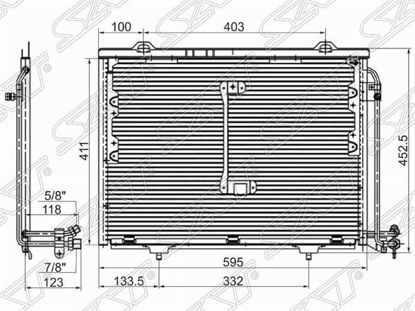 Радиатор кондиционера SAT ST-MD06-394-0 Mercedes-Benz C-Class 93-01 / E-Class 95-03