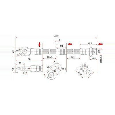 Шланг тормозной SAT ST-90947-02F42 передний Таиланд TOYOTA LAND CRUISER 200/LEXUS LX570 07- RH