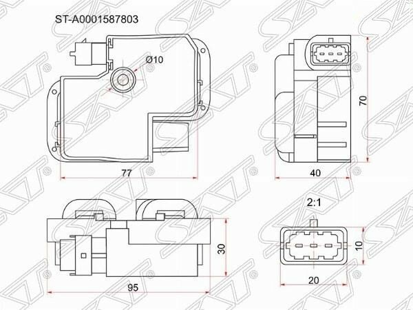 Катушка зажигания SAT ST-A0001587803 Mercedes B W245/C W203/E W211/ML W163/E S211