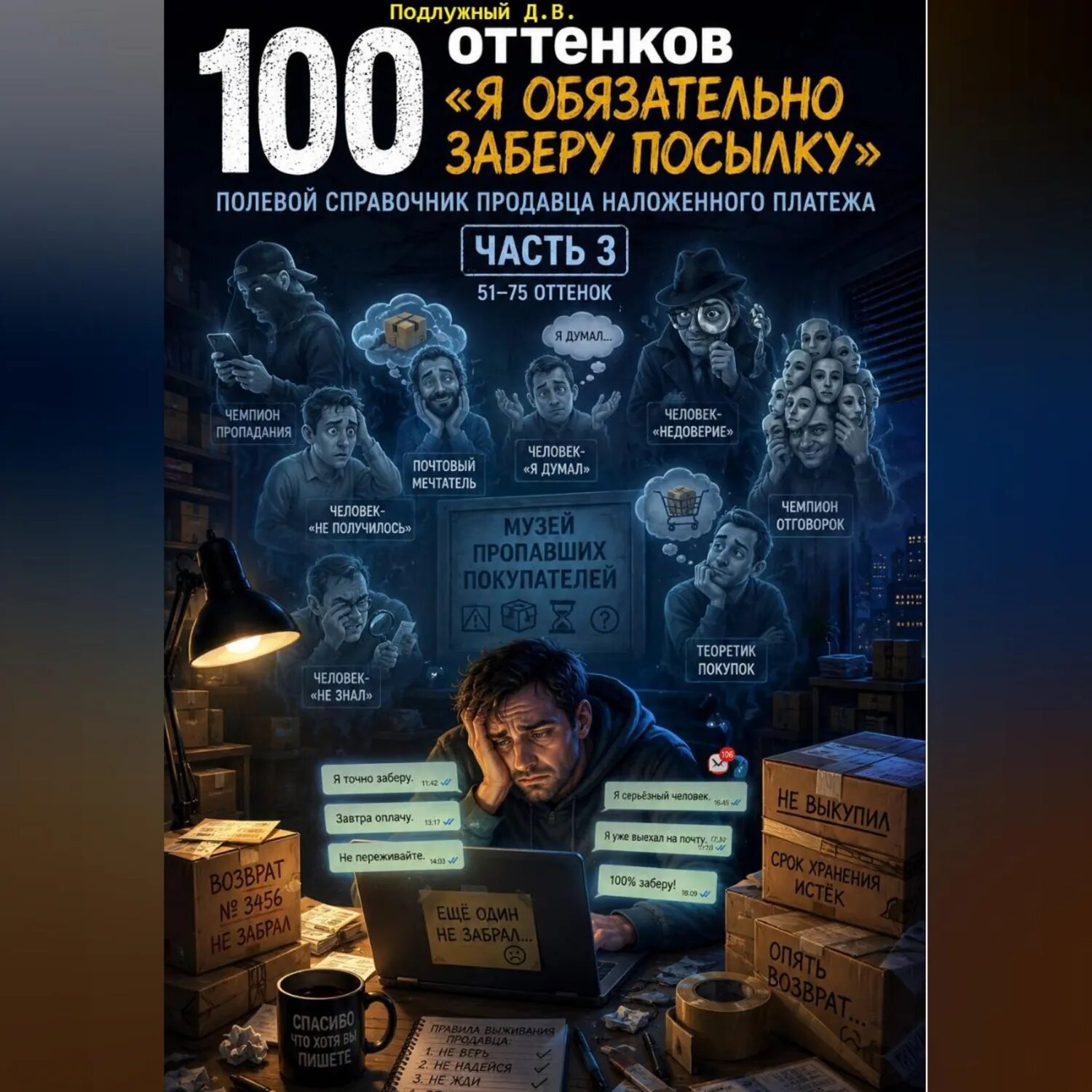 100 оттенков «Я обязательно заберу посылку». Полевой справочник продавца наложенного платежа. Часть 3. 51-75 оттенок [Аудиокнига]