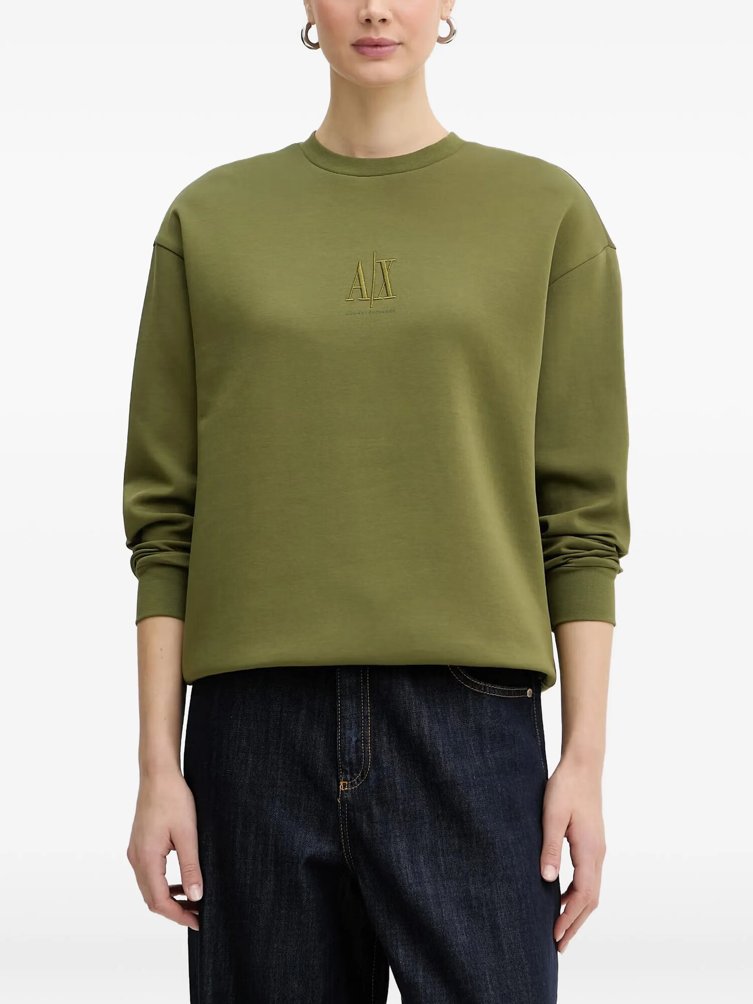 Толстовка Armani Exchange Logo-embroidered sweatshirt, размер 40