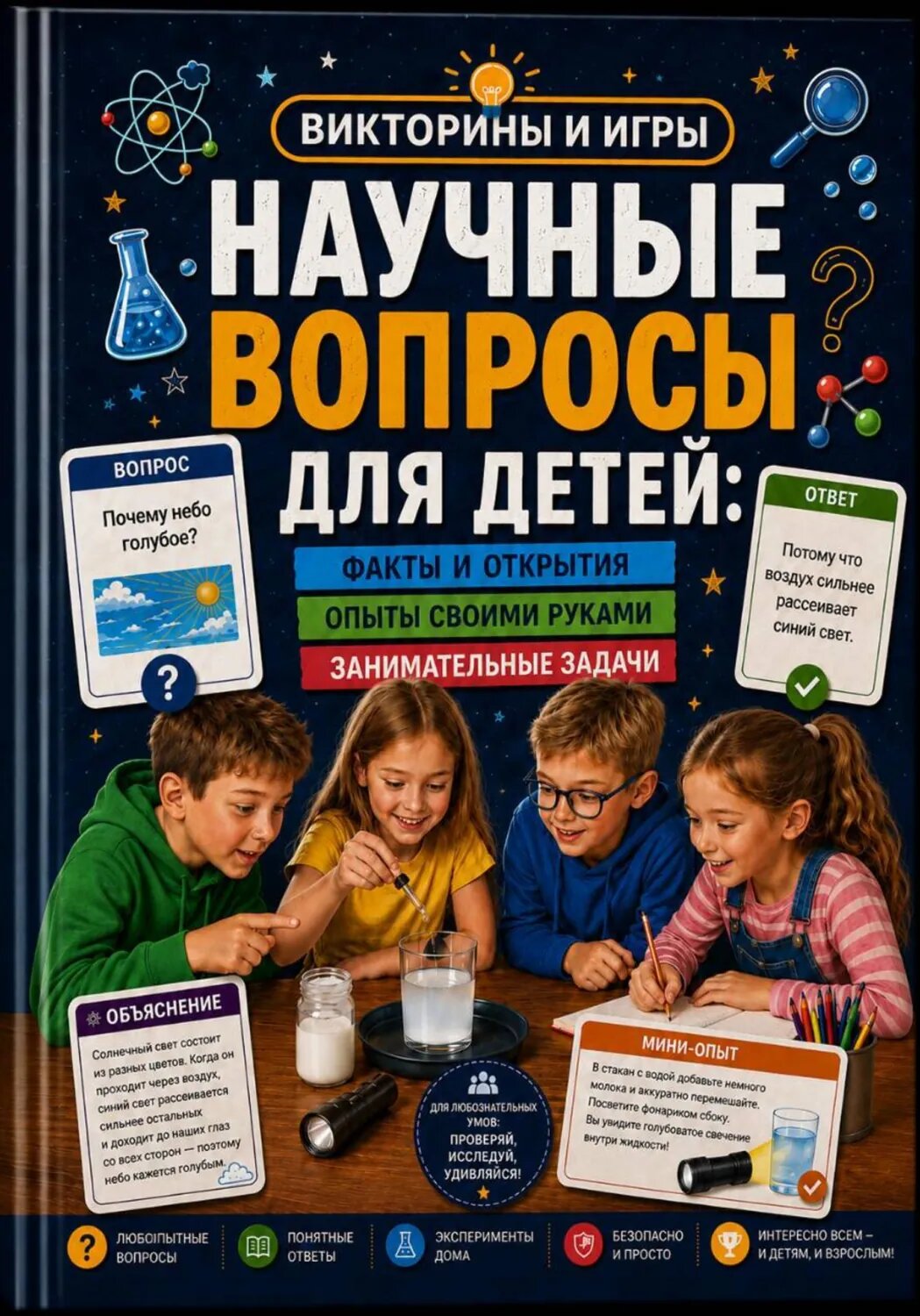 Научные вопросы для детей: факты, объяснения и домашние мини-опыты [Цифровая книга]