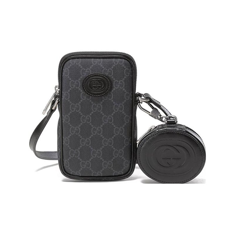 Сумка GUCCI, фактура тиснение, черный — фото 1