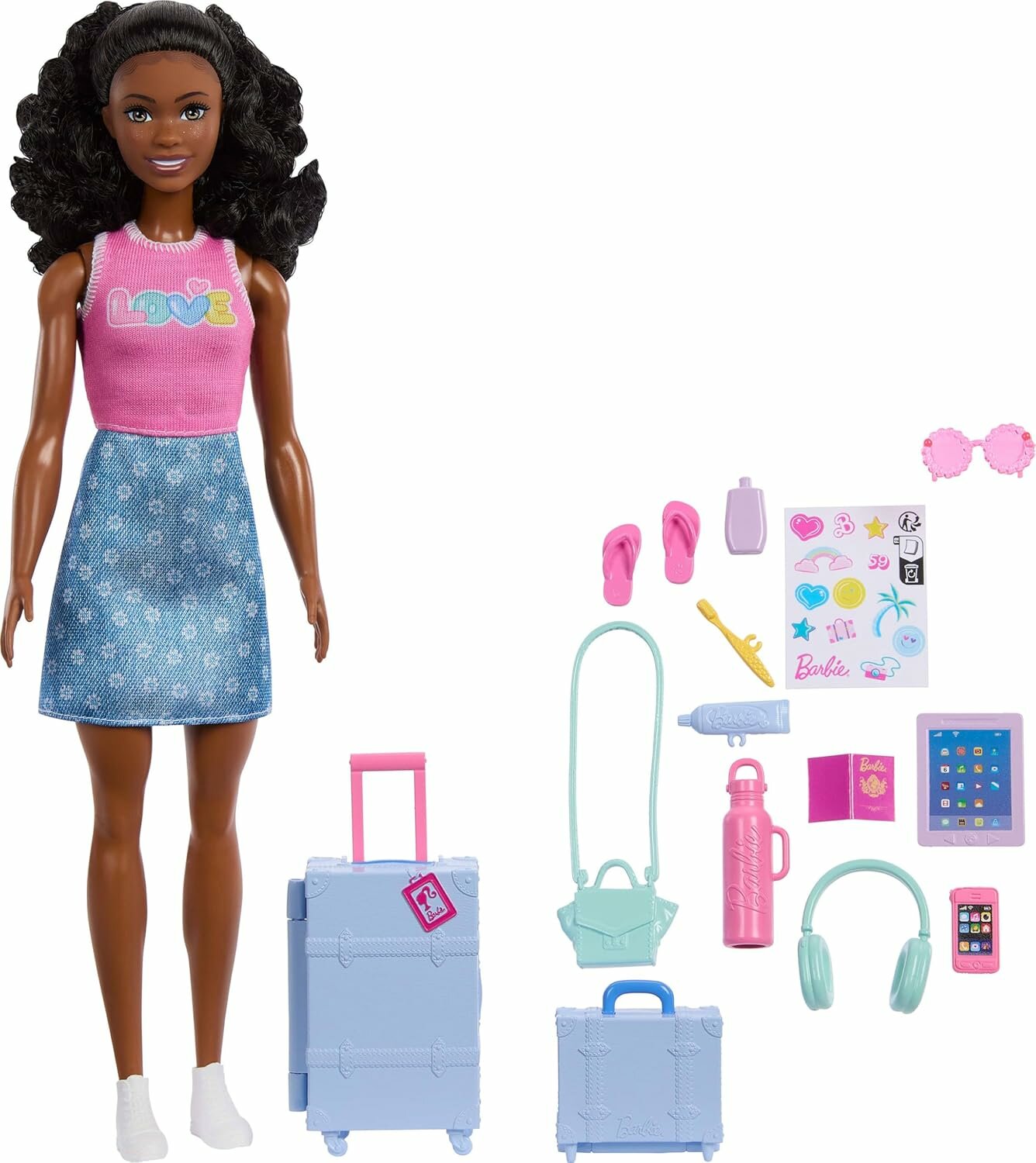 Кукла Mattel Barbie Family & Friends - Кукла Барби Brooklyn/Бруклин с дорожными аксессуарами, JMJ48