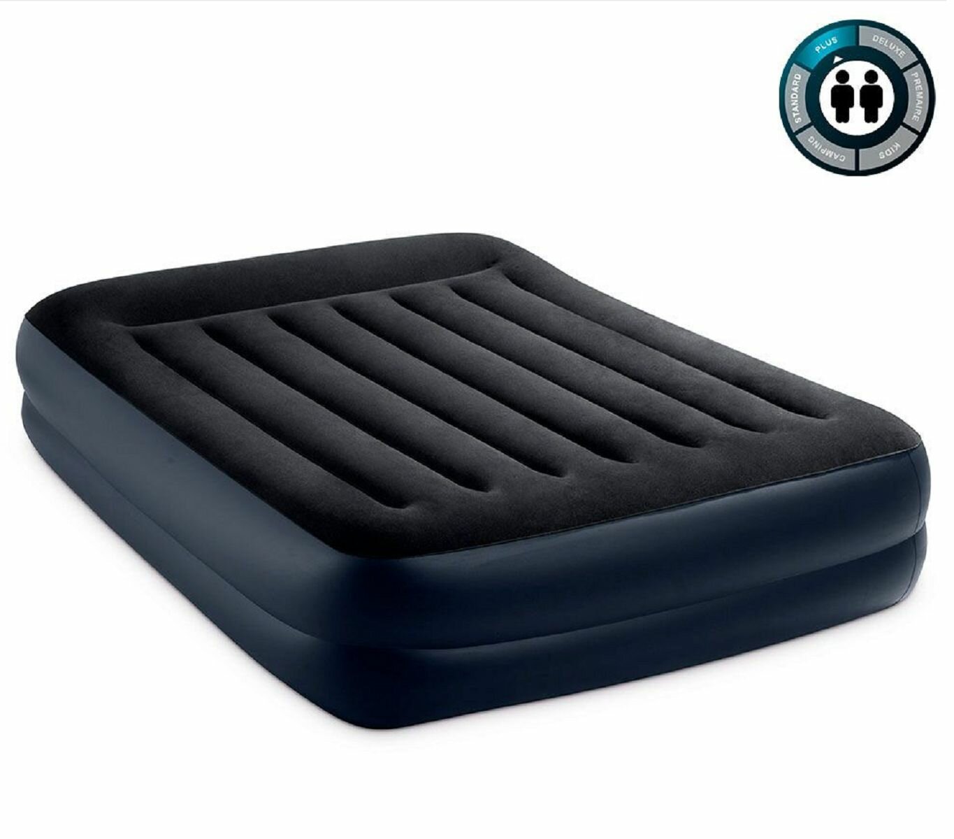 Двуспальная надувная кровать Intex Plus Pillow Rest, электрический насос 220B, 152х203х42 см