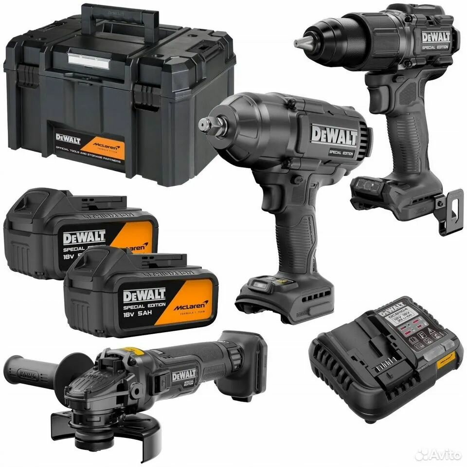 Набор DeWalt McLaren DCK3222MP2T, 18 В, металл, кейс, магнитный держатель