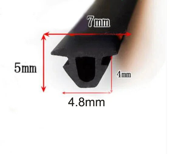 Уплотнительная лента Т-образная 5x7mm, 1 м