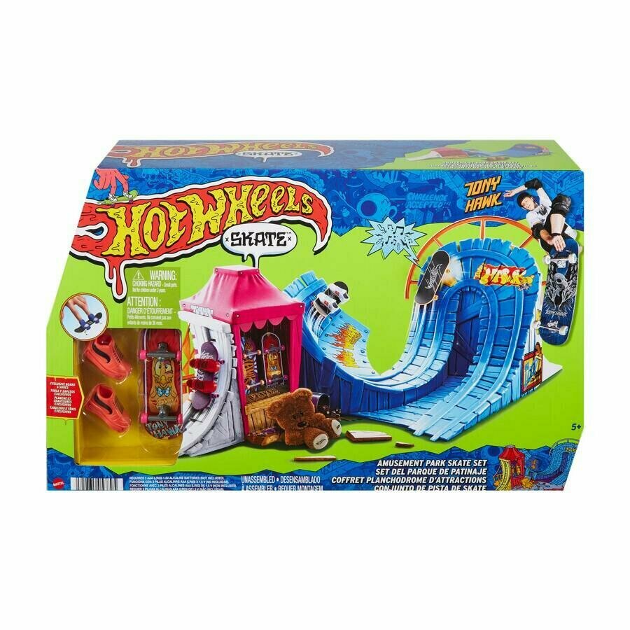 Игровой набор Mattel "Hot Wheels" Трек Скейт-парк HGT95, звуковые эффекты, для мальчиков, от 5 лет
