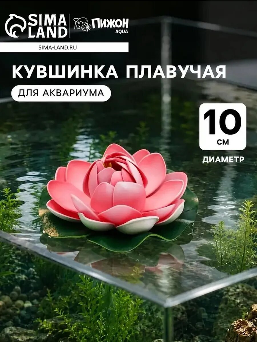 Плавающая розовая кувшинка для аквариума