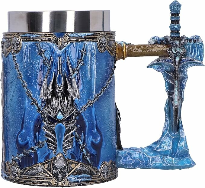 Кружка Nemesis Now - World of Warcraft The Lich King - Король Лич с рукоятью из Ледяной скорби, 500 мл, цвет синий, B6804C24
