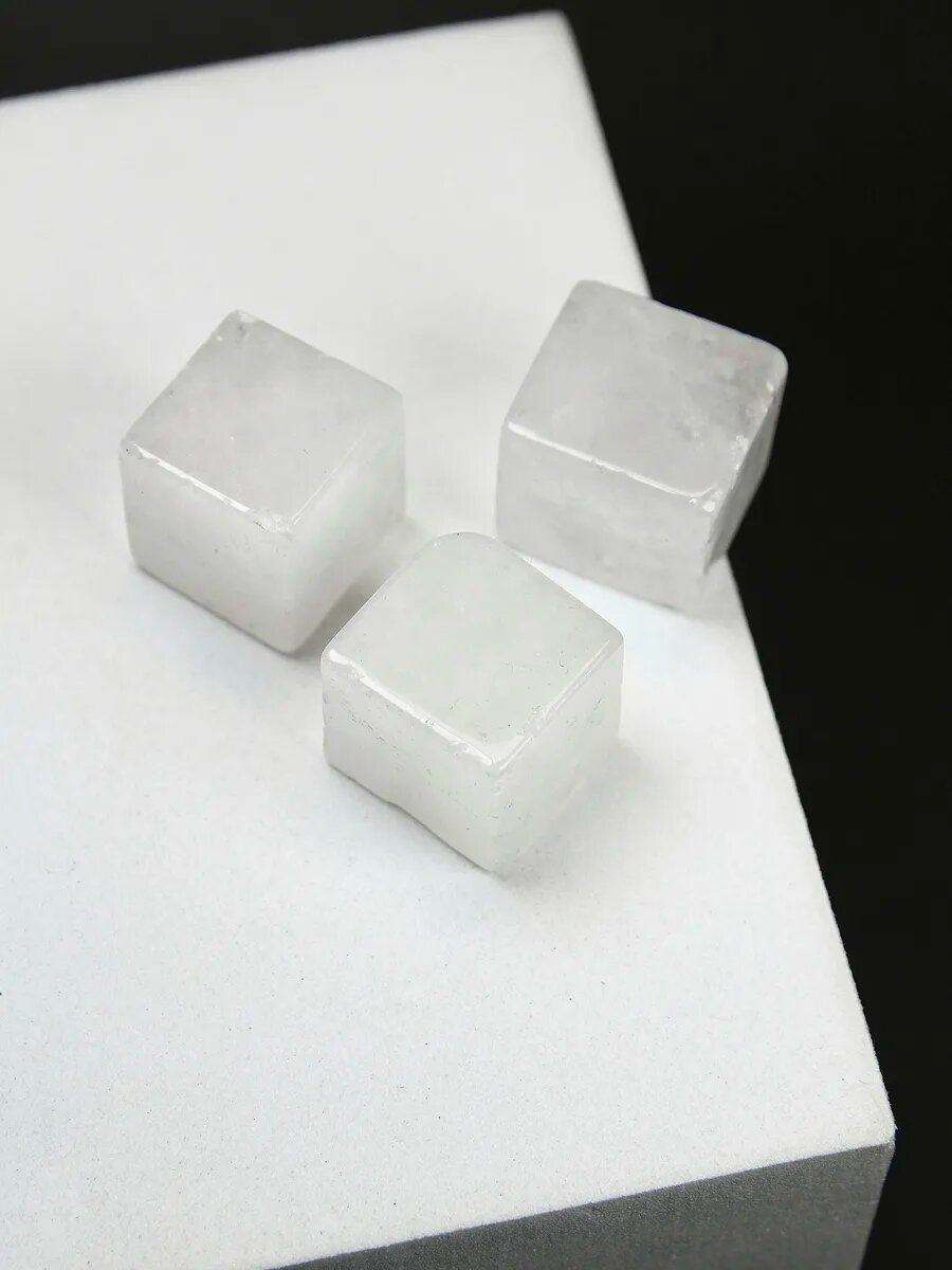 Горный хрусталь кубик - 1.5 см, натур камень, 3 шт - оберег