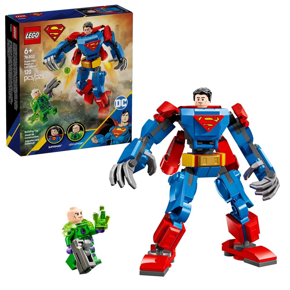 Лего DC серия, LEGO 76302 Робот Супермена против Лекс Лютор, lego конструктор для мальчика, лего для девочек